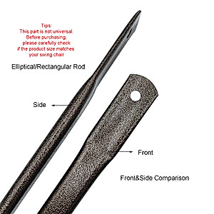 Timyrimy 90cm/35.4inch Garden Swing Replacement Bars, Bronze Metal Elliptical/Rectangular Rods for Hanging Swing Seat to Frame(2PCS/CTN)