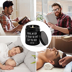 Son Gifts from Mom Dad, Birthday Gifts for Sons Adult, Funny Father's Day Christmas Valentine's Day Graduation Wedding Gifts for Grown Son Bonus Son Stepson, Son Candle Gift Ideas-Sandalwood Scented