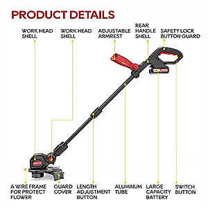 Ecomax 12" Cordless String Trimmer & Edger, 18V Electric Weed Wacker with 2Ah Battery and Charger, Lightweight Weed Eater, Edger Lawn Tool with 90 Degree Adjustable Head for Yard and Garden, ELG03