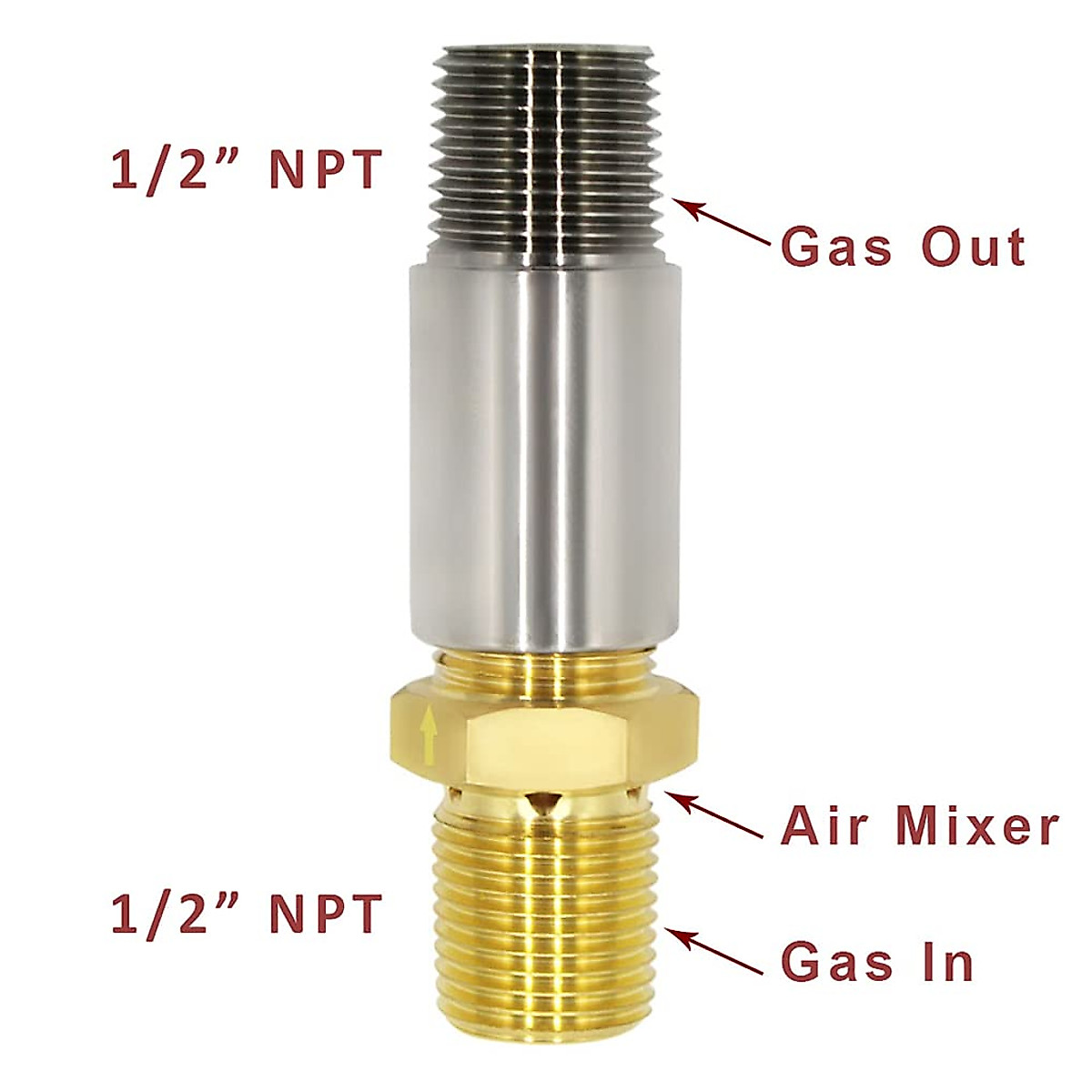 MOFLAME 4 Feet High-Pressure Propane 0-20 PSI Adjustable Regulator Hose Assembly with LP 1/2" Air Mixture Valve for Liquid Propane Fire Pits，Fireplace