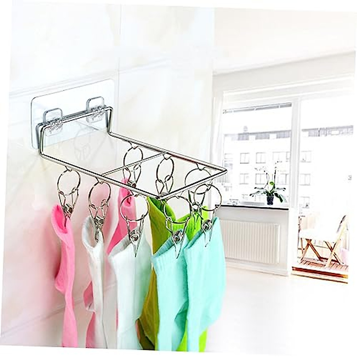 Zerodeko 4 pcs Clothes Sock Drying Hanger Laundry Hanger Drying Rack Baby Clothing Rack Baby Drying Rack Hangers Multi-Functional Socks Racks Sock Drying Rack Clip Coat Hanger Square