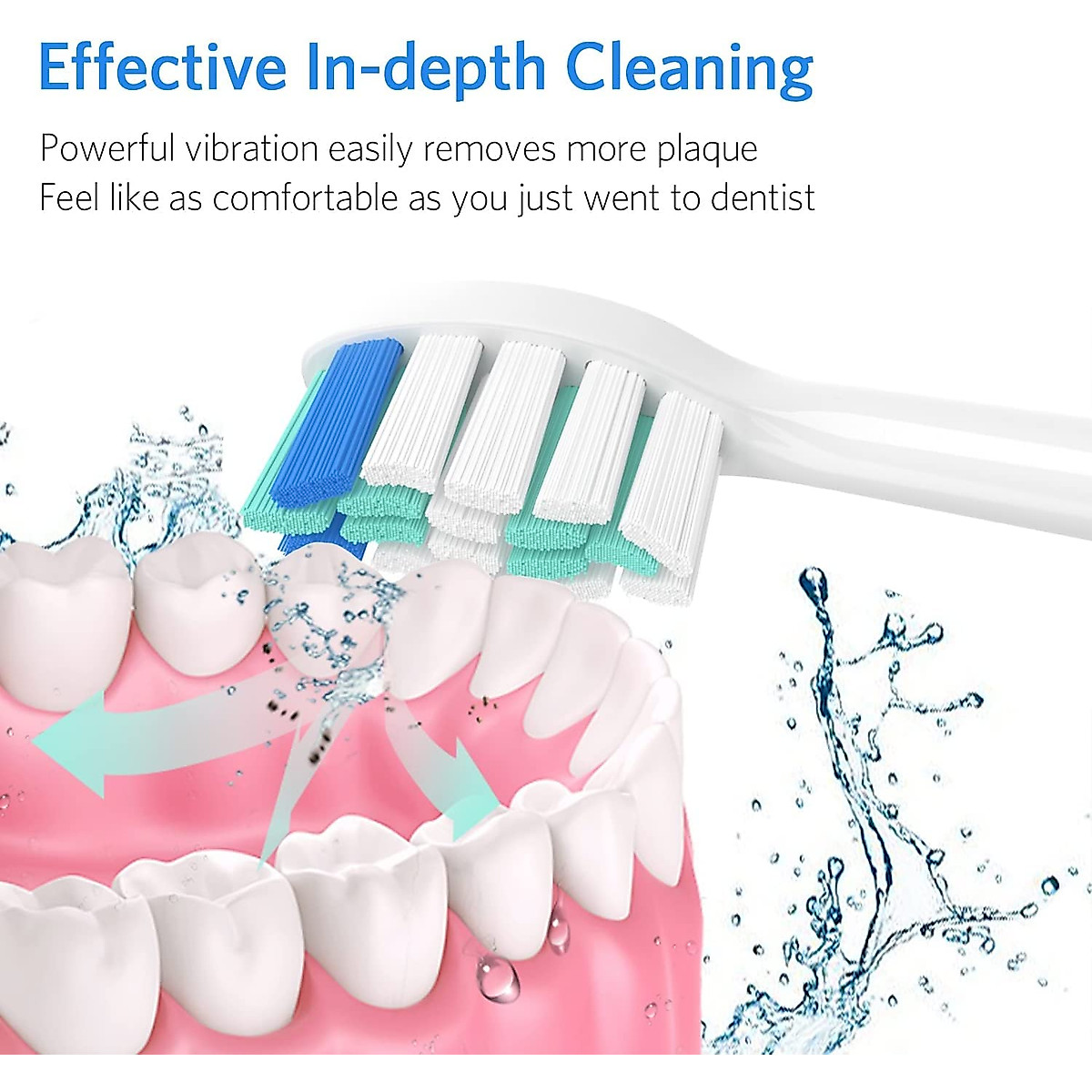 Replacement Toothbrush Heads for Philips Sonicare Replacement Heads,Electric Replacement Brush Head Compatible with Phillips Sonicare G2,C3,C1,C2,4100,A3,W,for Philips Sonic Care Brush(Snap-On),10 Pcs