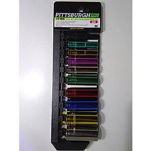 SAE/METRIC Deep Wall Color Coded Socket Sets With Composite Ratchet BUNDLE (3/8")