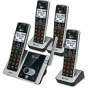 AT&T CL82413 DECT 6.0 Cordless Phone with Answering System - 4 Handsets, Black (ATTCL82413)