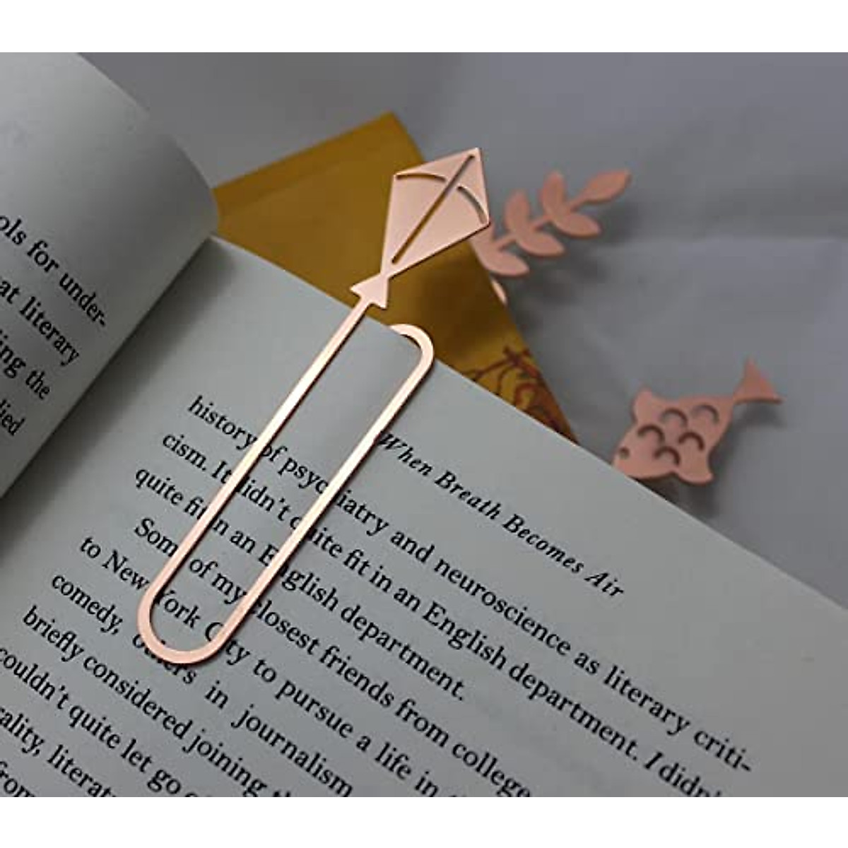 Elegant Hand Etched Metal Bookmark | Set of 3 | Gift for Christmas, Birthday, Anniversary | Includes Gift Box Package | Gift for Women and Men | Color: Rose Gold