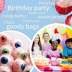 Gummy Candies - Jelly Filled Gummies - Gummy Eyeballs Halloween Candy Filled with Real Peach Jam - 5 pcs Individually Wrapped Chewy Candy - Halloween Party Favor