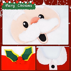 SARDFXUL 4Pcs Christmas Theme Bathroom Decoration Set W/Toilet Seat Cover Rugs Tank Cover Toilet Paper Box Cover for Christmas Bathroom Decoration Set