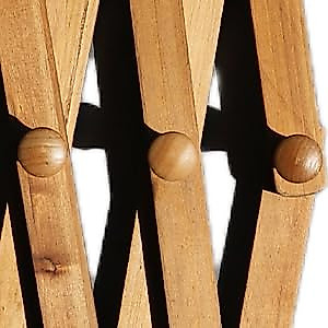 PJCOLL Vintage Wooden Organza Wall Rack with 10 Hooks, Expandable Wooden Wall-Mounted Coat Rack, Handmade Hat Rack Wall