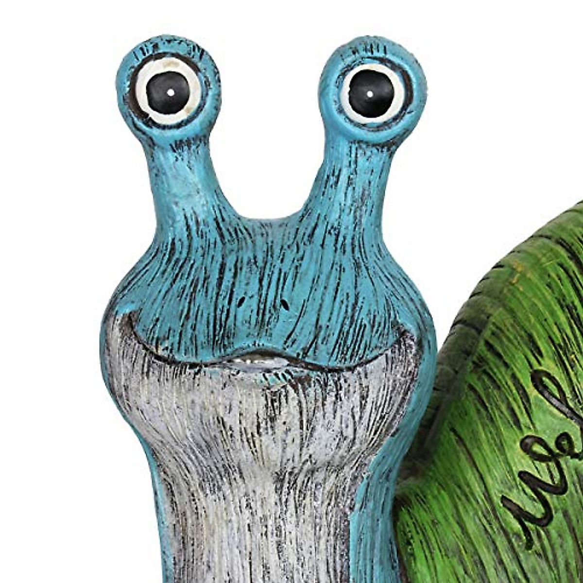 Exhart Colorful Snail Statue w/Welcome & Flower, Durable and Cute Resin Garden Décor, 10"x5.0"x8.5"