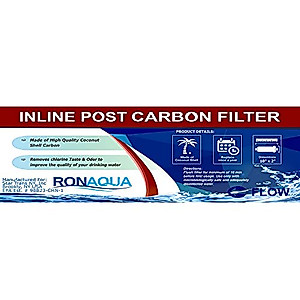 T33 Inline Coconut Grade Activated Carbon Pre/Post Membrane Filter for Taste and Odor Reduction WELL-MATCHED with AICRO, K2533JJ, FT15, IC-100A (Set of 4)