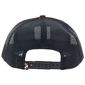 HOOEY Bronx Adjustable Snapback Mesh Trucker Back Hat (Maroon/Black)