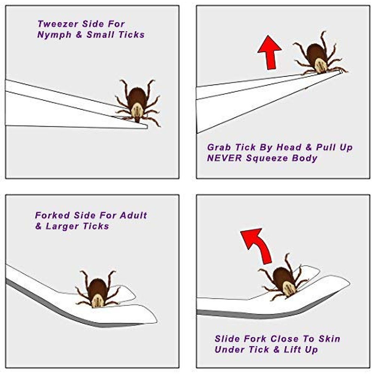 eTradewinds Tick Remover Tool | Tick-Off Pro | Hygienic All Stainless Steel Tick Removal Tool with Leather Case (4-Pack)