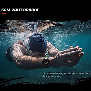 DIDITIME Tactical Watches for Men, Military Watches for Men, Waterproof 164FT, Fitness Watch, Mens Digital Watches with Compass, Metronome, Pedometer, Lightweight Breathable Nylon Watch