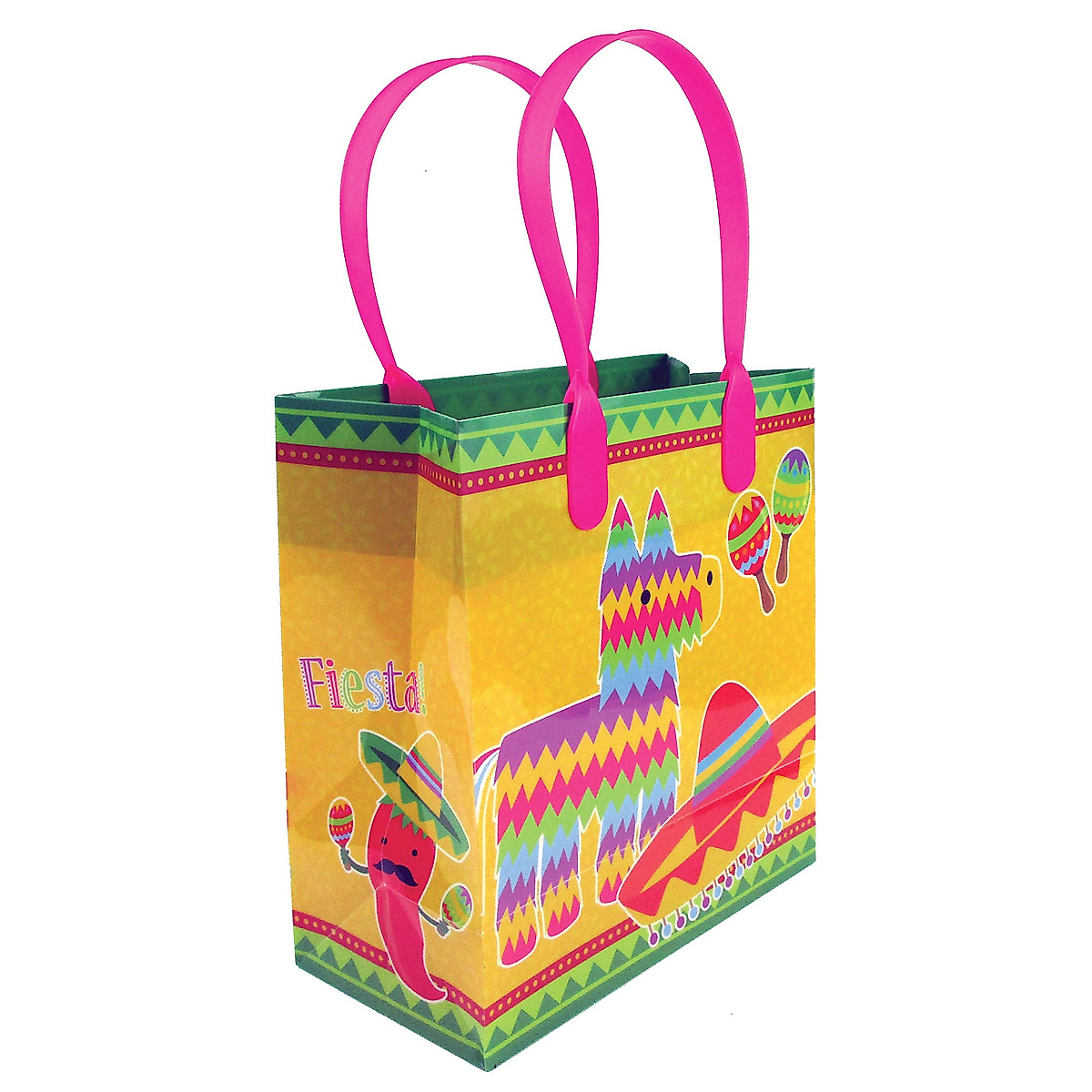 TINYMILLS Fiesta Themed Party Favor Bags Treat Bags, 12 Pack