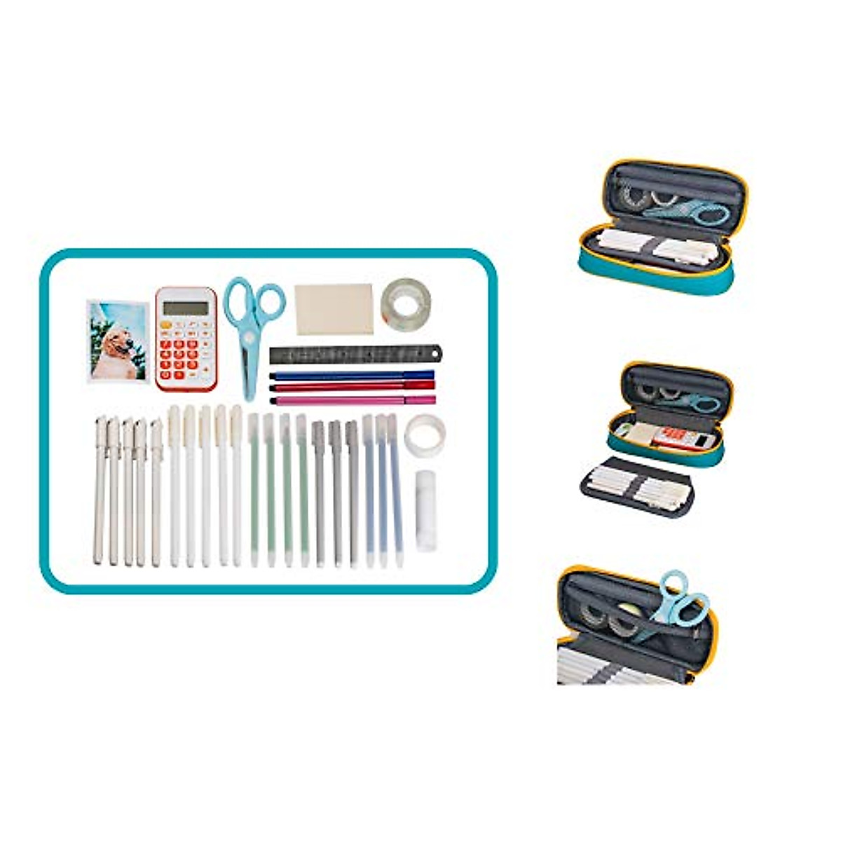 Big Capacity Pencil Pen Bag Pencil Case Marker Stationery Bag Organizer for School & Office StudentsTeachersKids-Pencil Pouch with Zipper (Green)