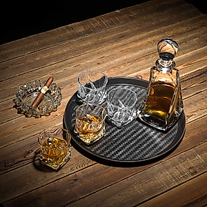 KANARS ULTRA CLARITY CRYSTAL GLASSES Whiskey Decanter Set, Premium Liquor Decanter with 4 Liquor Tumblers for Bourbon Scotch Whisky Rum Vodka Alcohol