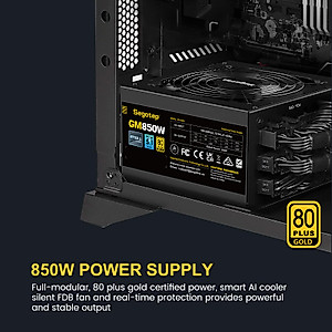 Segotep GM850 Power Supply 850W, PCIe 5.1 & ATX 3.1 Full Modular 80 Plus Gold Certified Gaming PSU for NVIDIA RTX 20/30/40/50 Series and AMD Graphics Cards