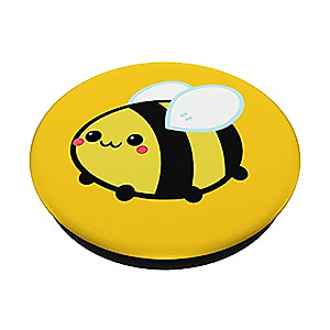 Kawaii Bee Cute Bumblebee Yellow Background Adorable Summer PopSockets Swappable PopGrip