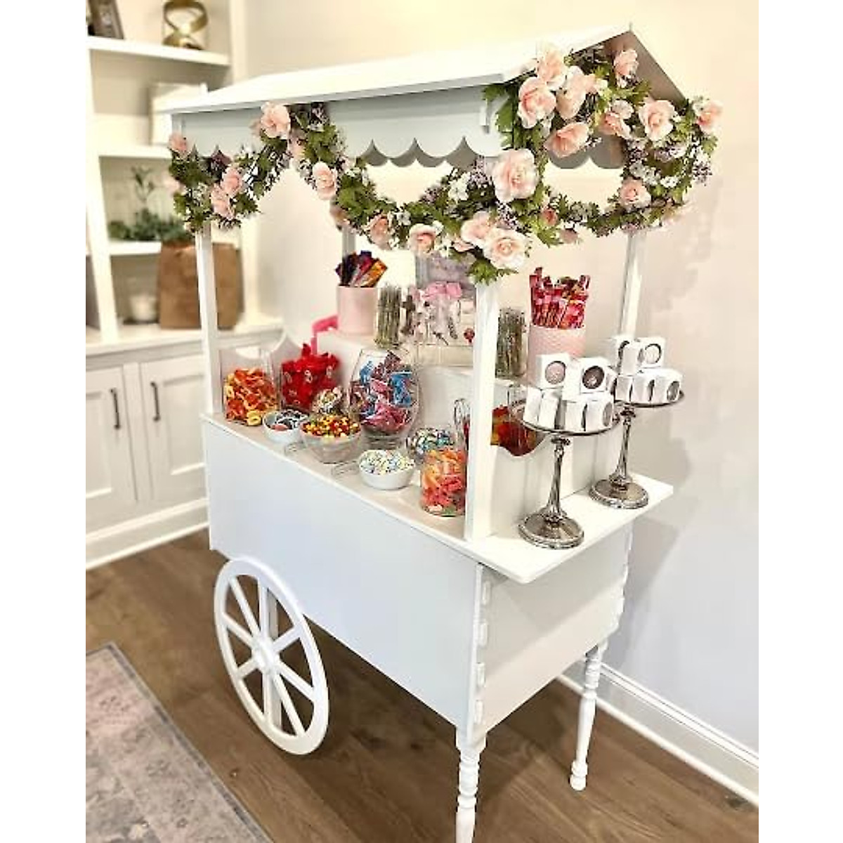 Wooden Party Candy Cart, Wood Candy Cart, Sugar and Sweet Cart for Weddings, Party, Decorations, for Wedding Decorations and Party Decor's