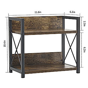 Giikin Countertop Shelf Organizer, 2 Tier Kitchen Spice Rack Organizer, 2 Tier Lazy Susan Organizer, 2 Tier Spice Turntable Organizer(Rustic Brown)