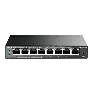 TP-Link TL-SG108PE 8-Port Gigabit Web Managed Easy Smart Ethernet PoE Switch (4 PoE Ports, 55 Watt Budget)