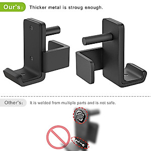 SELEWARE Solid Steel J Hooks for 2" x 2" Tube Power Cage with 5/8" Hole Squat Rack Attachment, J-Hook Barbell Holder for Power Rack, Set of 2
