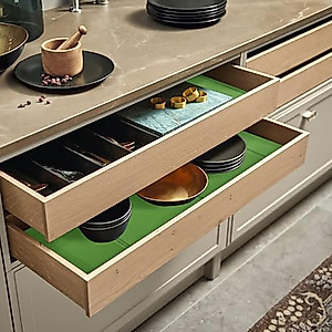 PABUSIOR Shelf Liner Non-Slip, 0.2in Thick, Strong Grip, 24 x 68 Inch, Easy to Cut Tools Drawer Liners for Under Sink, Cabinet, Green