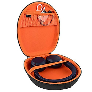 Geekria Shield Case Compatible with Jabra Elite 45h, Evolve2 30 MS Wired Headphones, Replacement Protective Hard Shell Travel Carrying Bag with Cable Storage (Black)