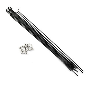 Pro Bamboo Kitchen 12pcs Stainless Steel Spokes 290mm Mountain Bike/Road Bike 14G Spokes Black with 12mm Nipples
