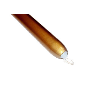 Set of 2 - Forever Candles: Refillable Tapered Pillars in Elegant Gold Finish - Complete with 12-Pack Starter Candles for Timeless Illumination