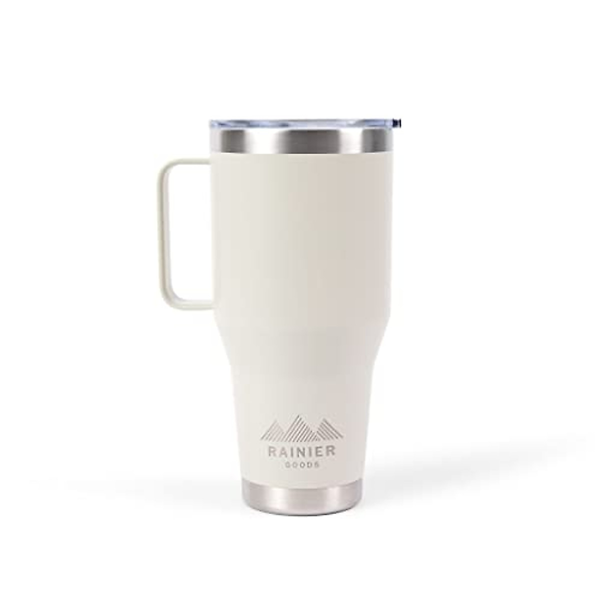 RAINIER GOODS 40 oz Tumbler with Handle and Straw Lid | Insulated Cup Reusable Stainless Steel Water Bottle Travel Mug Cupholder Friendly | Gifts for Women Him Her (Pacific Sand)