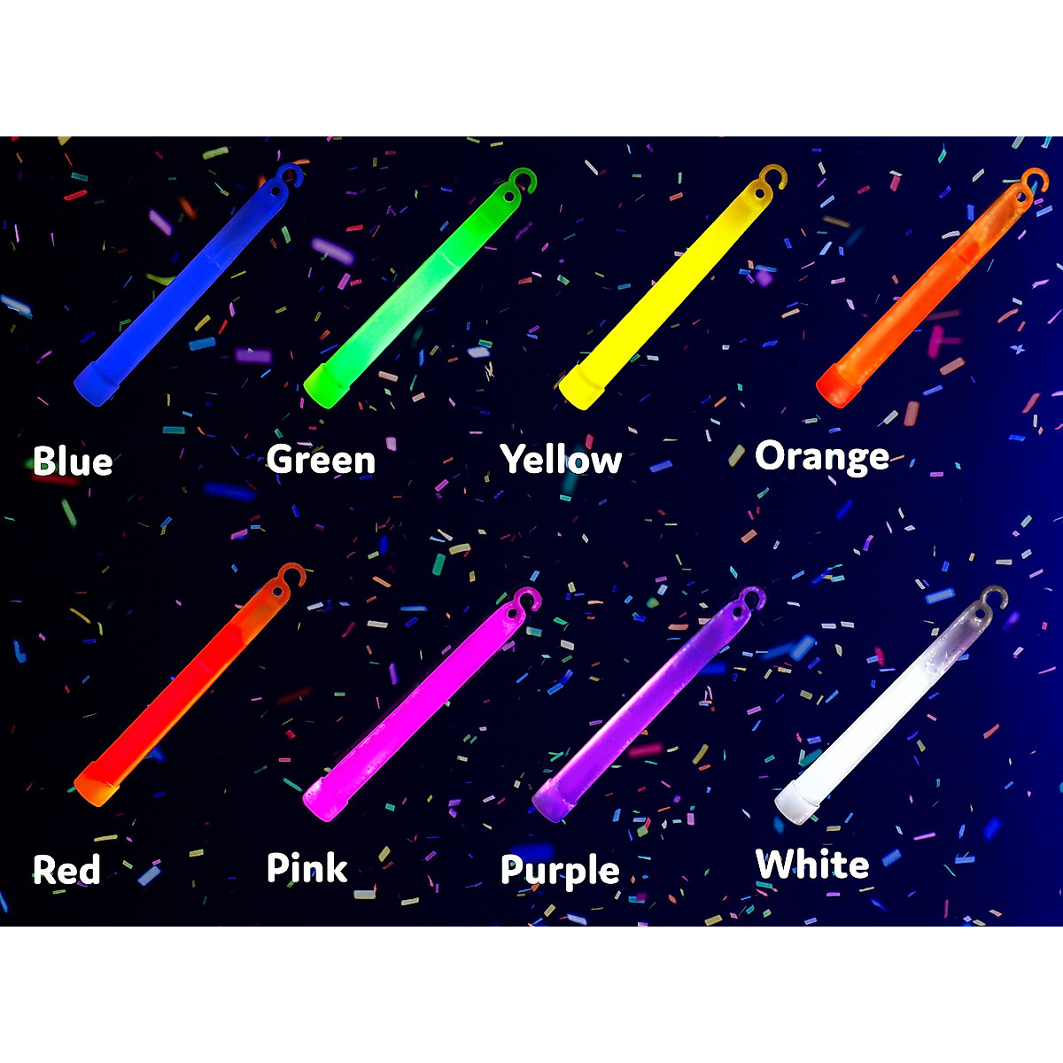PartySticks Glow Sticks Party Supplies for Kids and Adults (25pk Assorted) - 6 Inch Bulk Glow Light Up Sticks Party Favors, Glow in the Dark Party Decorations, Waterproof Nontoxic Glow Necklaces