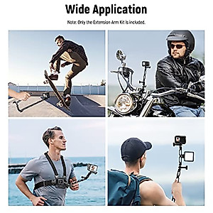 NEEWER Aluminum Alloy Extension Arm (11.8”/6.5”/3.3”) Set for Action Camera, with 3 Thumbscrews and a 1/4” Screw Adapter, Compatible with GoPro Hero11 10 9 8 7 Insta360 DJI Osmo Action 3, GP-11
