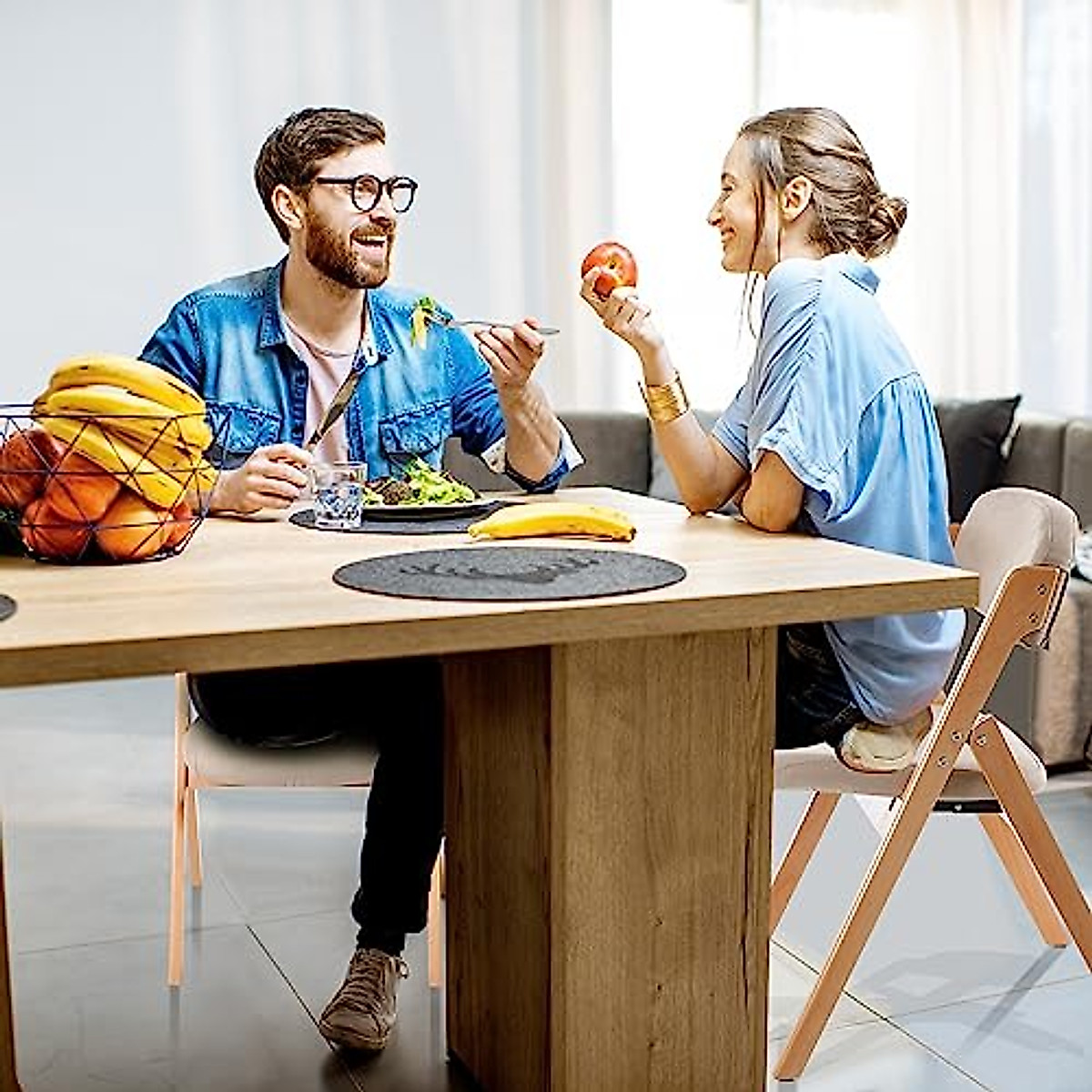 Kigley 2 Pack Folding Chairs with Padded Seats and Removable Cover, Wooden Foldable Dining Chairs Stackable Padded Single Folding Chairs for Home Office Wedding Party Events Indoor Outdoor, Khaki