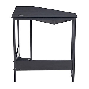 Daesar Triangle Computer Desk, Corner Desk with Smooth Keyboard Tray, Storage Shelves, Compact Home Office, Small Desk with Sturdy Steel Frame for Small Space, 28.34" L 24" W 30.11" H