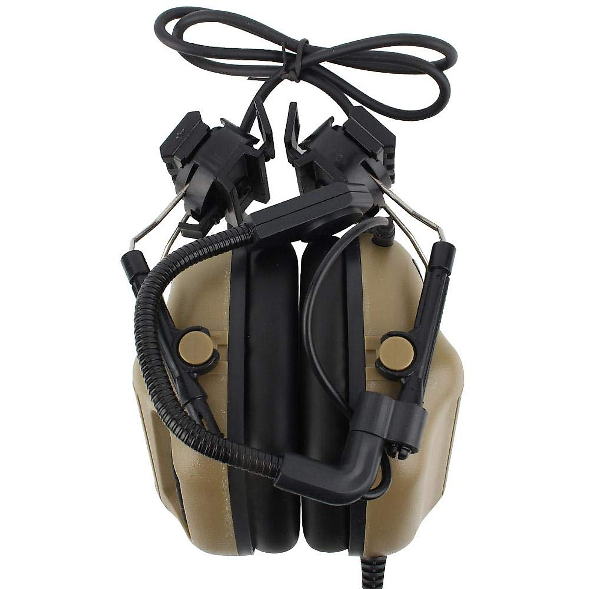 Hearing Protection Electronic Earmuffs, Helmet Microphone Tactical Headset Noise Canceling Microphone Headset for Airsoft Shooting Hunting Combats Games