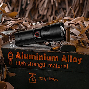 Civikyle Flashlights High Lumens Rechargeable Zoomable 20W 1300LM LED Handheld Flashlight for Camping Essentials Gear Home Emergencies