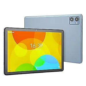 Rosvola 10.1 Inch Tablet, Type C Charging Dual Speakers US Plug 100-240V Tablet Front 5MP Rear 13MP Octa Core for Entertainment (Light Blue)