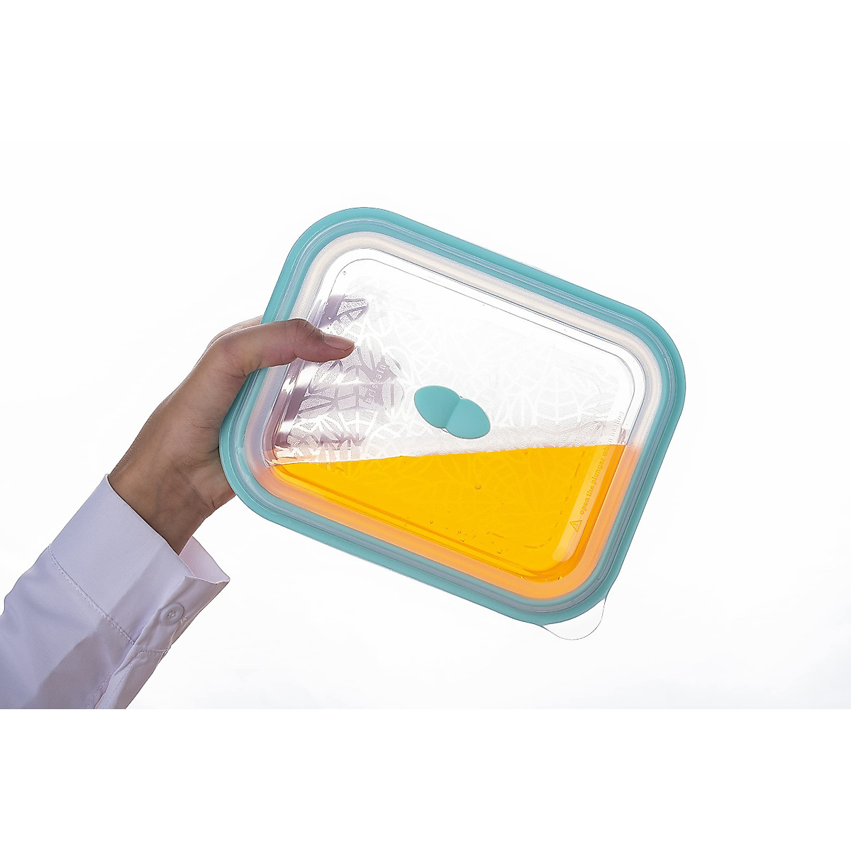 Pristain Platinum 100% Silicone Food-grade Plastic-free Collapsible Container- Microwave-safe, Dishwasher-safe, Environment-friendly (Aquamarine)