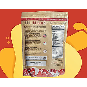 2lbs Organic Raw Dried Goji Berries - USDA Certified, Non GMO, Large Berries with Recipes E-Book - by Nutrient Elements