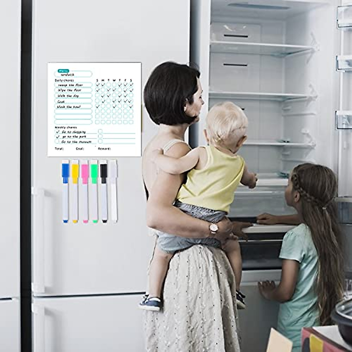 Magnetic Dry Erase Chore Chart Set for Kids & Adults