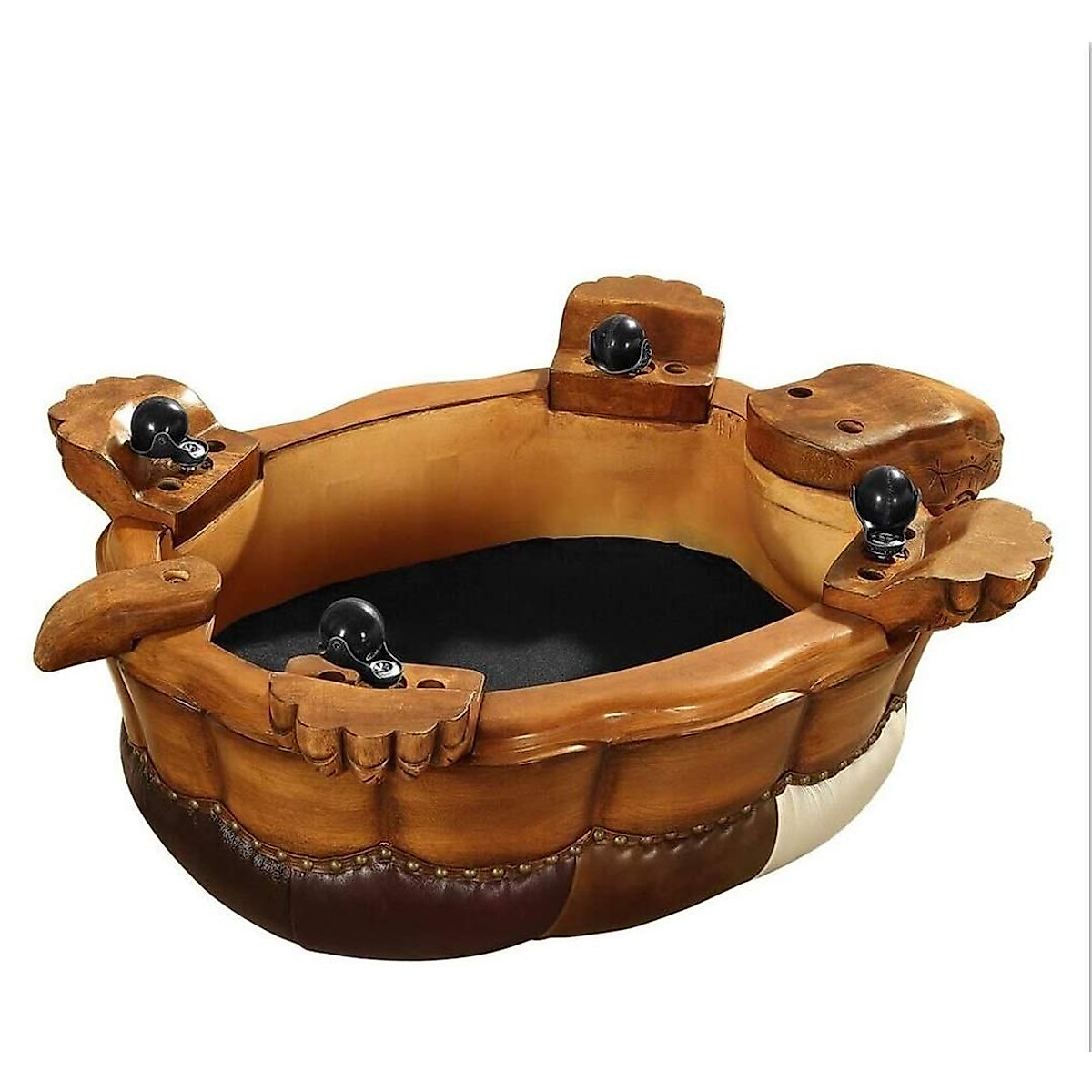 Vintage CYYTLFSD Wood Ottoman Footstool with Wheels