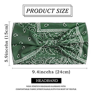 Olbye Boho Headbands for Women - Wide Knotted Elastic Turban Hair Accessories, Floral Yoga Sports Sweatbands, Workout Wraps and Bandanas, 6Pcs