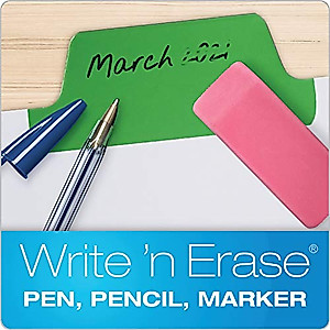 Oxford Write ’n Erase Binder Dividers, 8 Tab, Write On Tabs, Erase Ballpoint Pen, Non Permanent Marker or Pencil, White, Color Tabs, 6 Sets (89991)