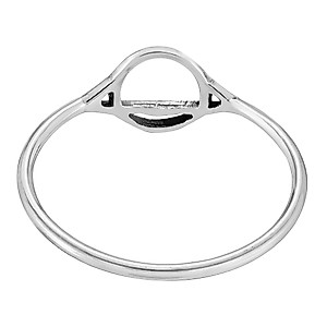AeraVida Space-Chic Galaxy Planet Saturn .925 Sterling Silver Band Ring | Minimalist Planet Silver Ring for Women | Adorable Anniversary Jewelry Gift | Size (8)