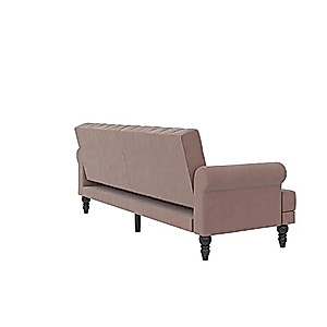 Novogratz Cassidy Upholstered Futon, Blush Velvet