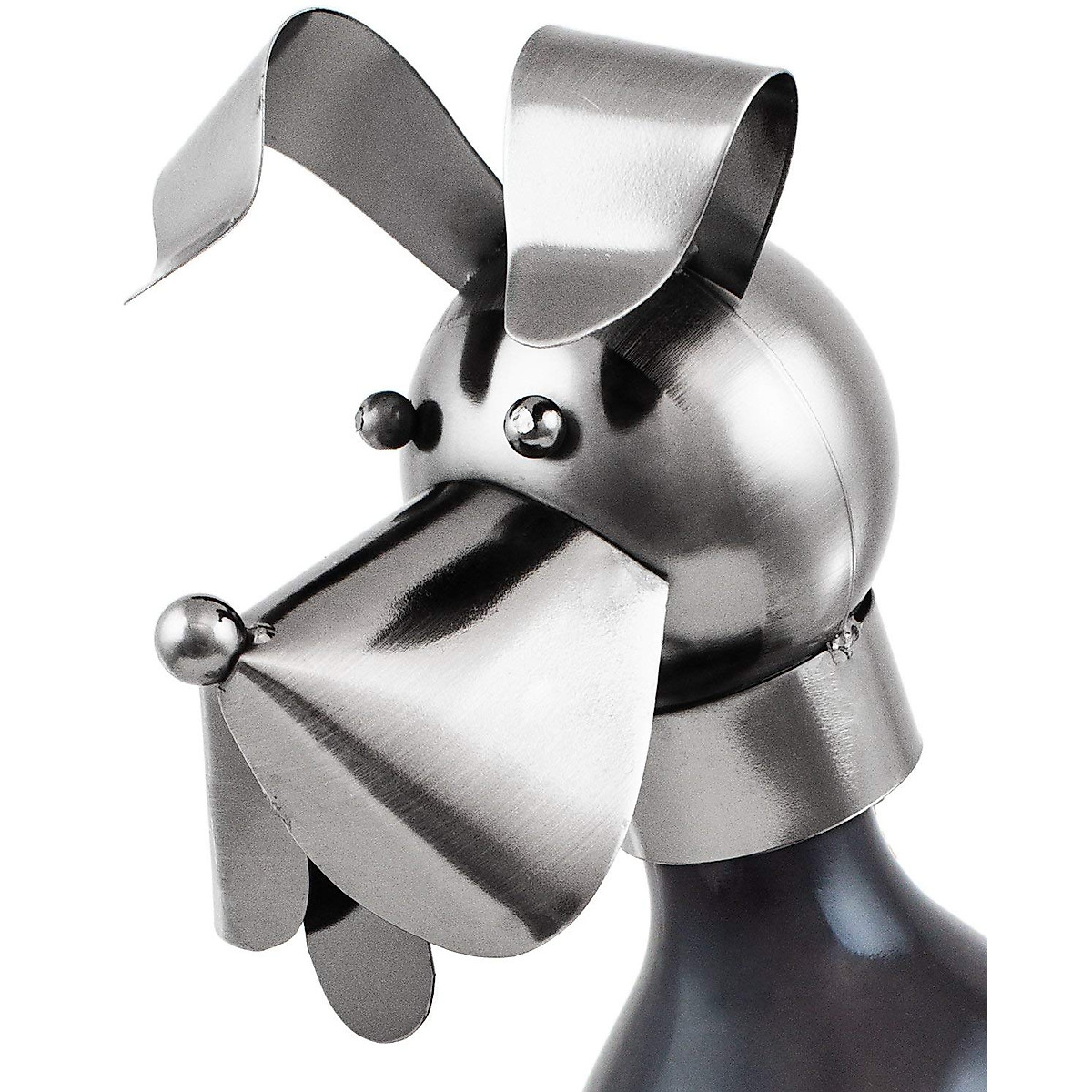 BRUBAKER Wine Bottle Holder 'Dog' - Table Top Metal Sculpture - with Greeting Card