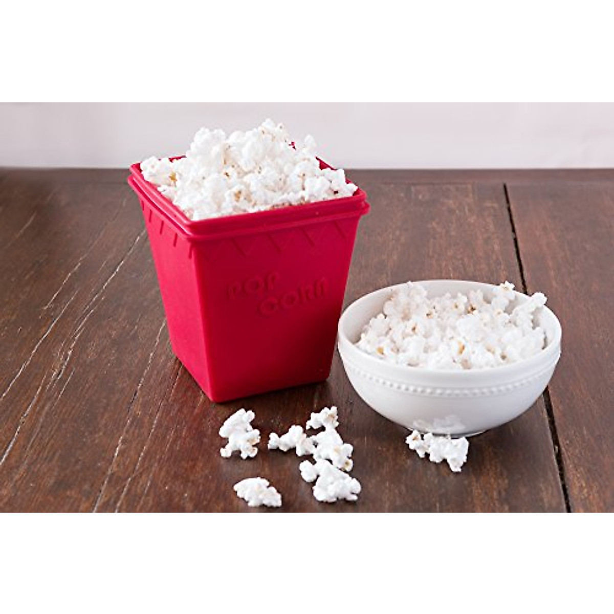 Microwave Popcorn Popper | Replaces Microwave Popcorn Bags | Healthy Air Popped Popcorn - No Oil Needed | BPA Free Premium European Grade Silicone Popcorn Maker by Cestari Kitchen (Red Makes 8 cups)