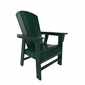 WestinTrends Malibu Malibu Outdoor Patio HDPE Plastic Adirondack Dining Chair Dark Green