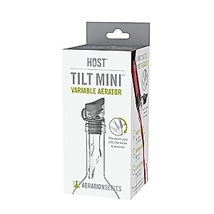 Host TILT MINI Variable Wine Aerator Pourer Spout - Reusable Wine Stopper for Wine Bottles, Gray